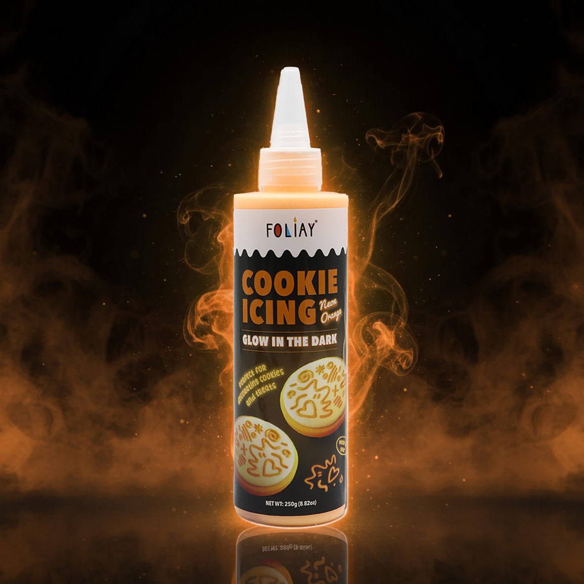 Glow In The Dark Neon Orange Cookie Icing 8.82oz – Foliay